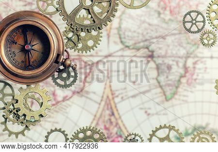 Compass Gears Cogs Old Image & Photo (Free Trial) | Bigstock
