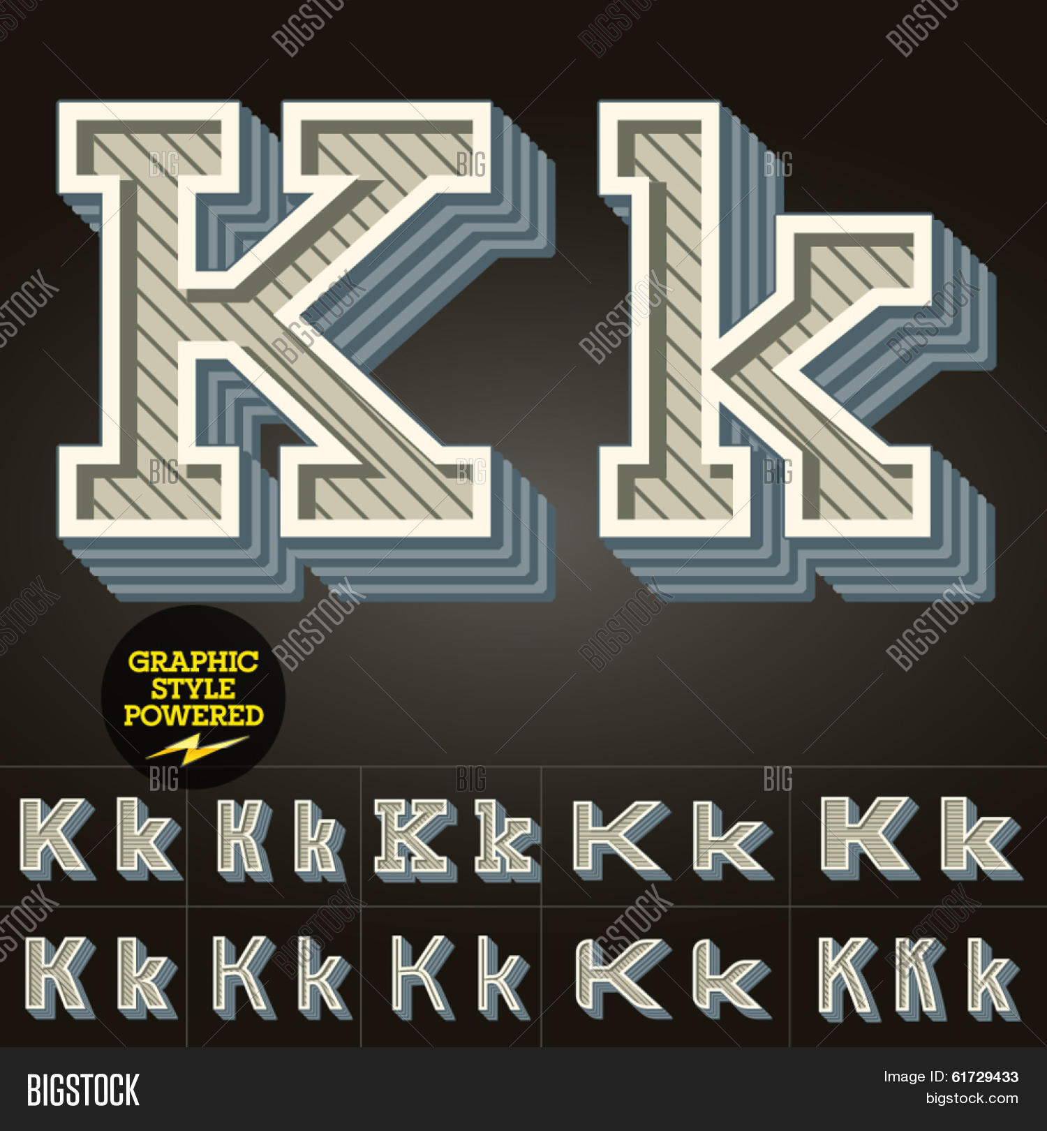 Retro Type Font Vector & Photo (Free Trial) | Bigstock