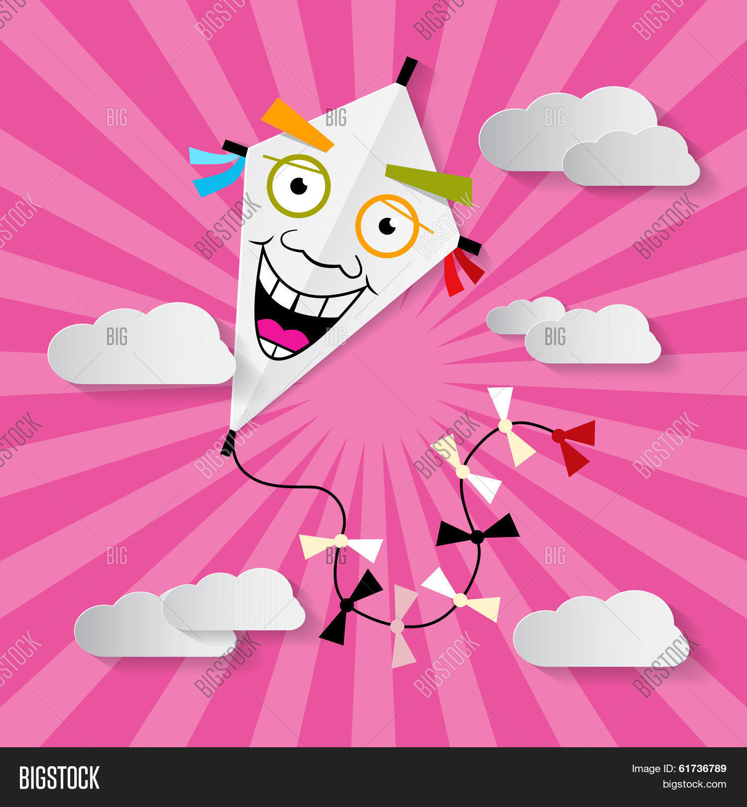 Paper Kite On Sky Vector & Photo (Free Trial) | Bigstock