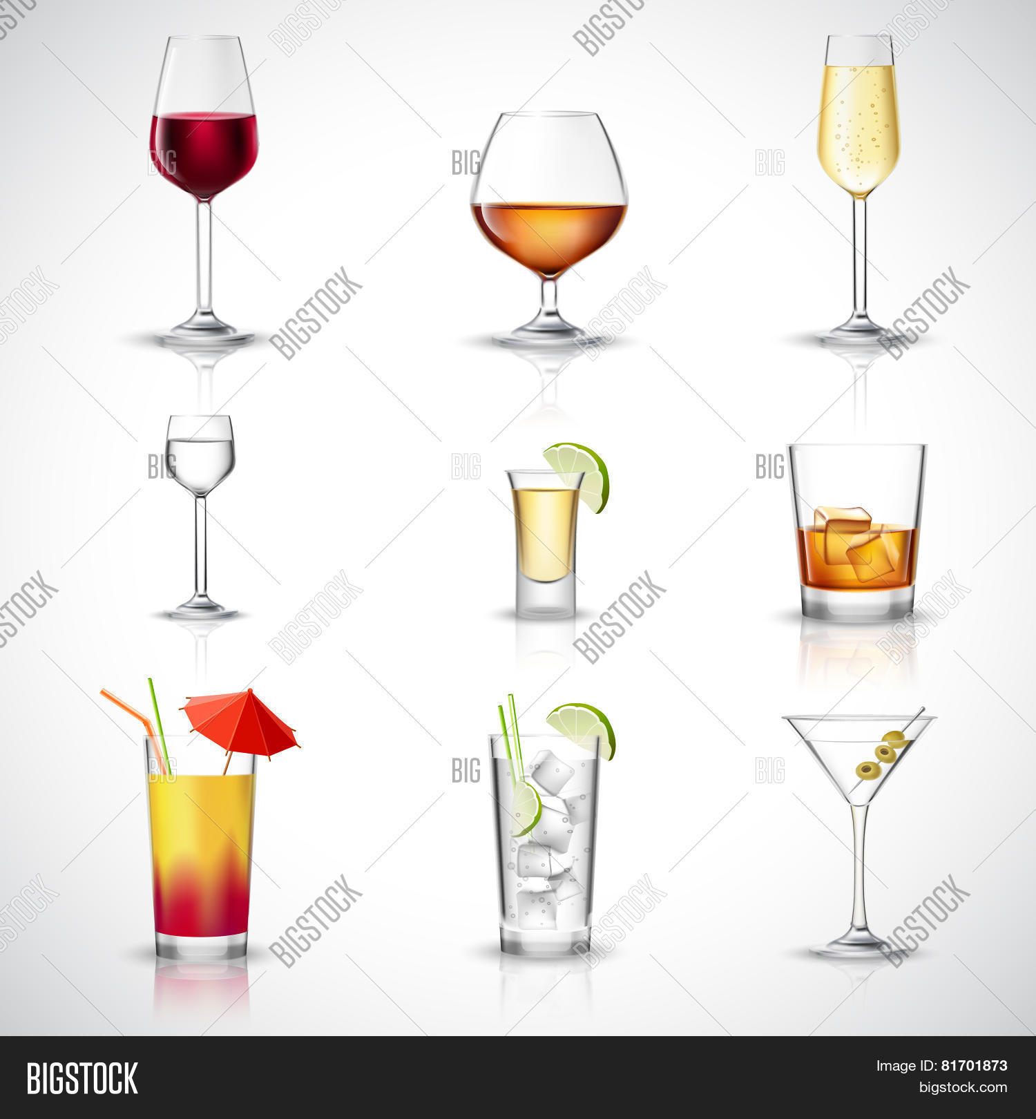 Alcohol Realistic Set Vector & Photo (Free Trial) | Bigstock