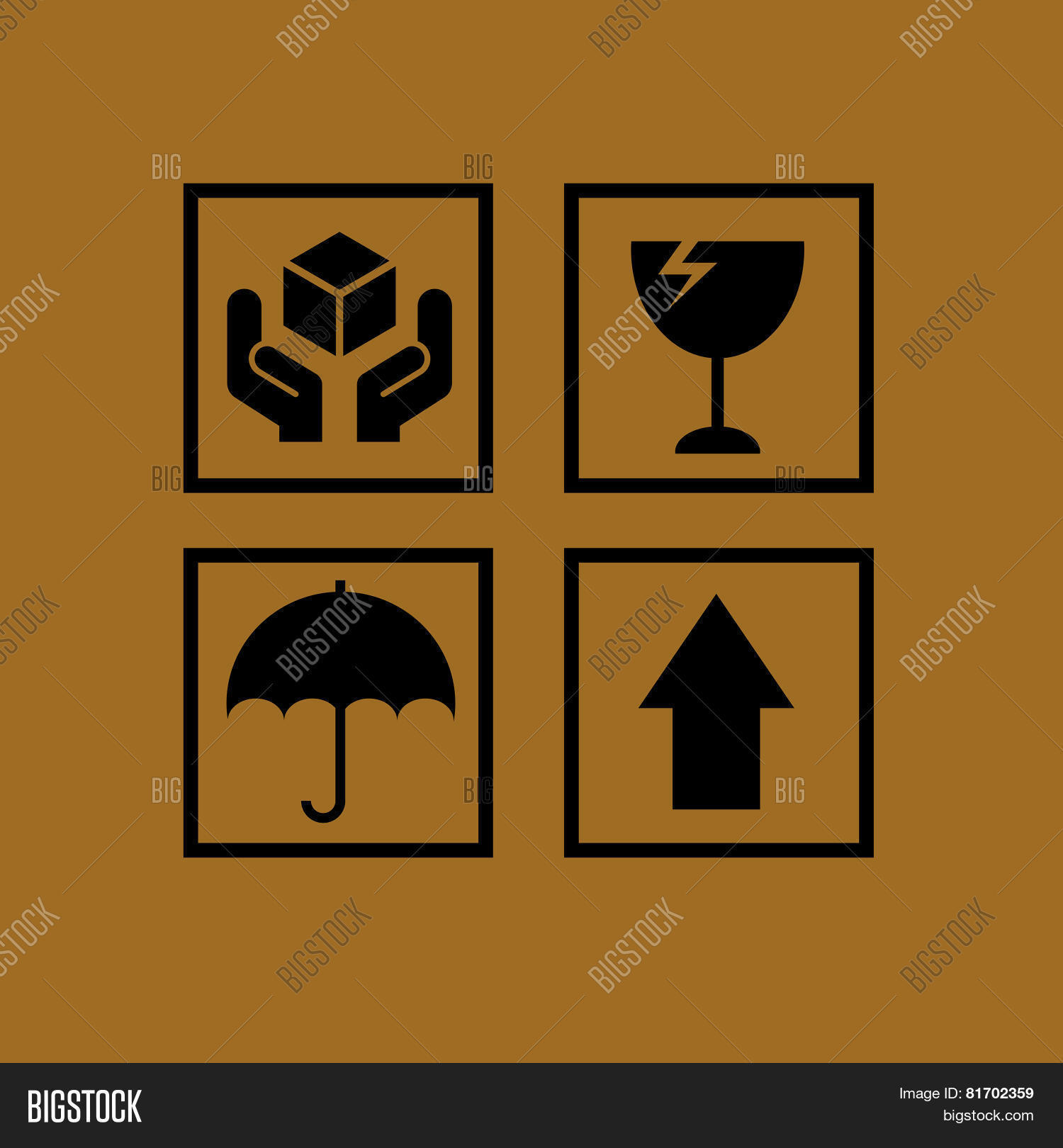 Set Fragile Symbols Vector & Photo (Free Trial) | Bigstock