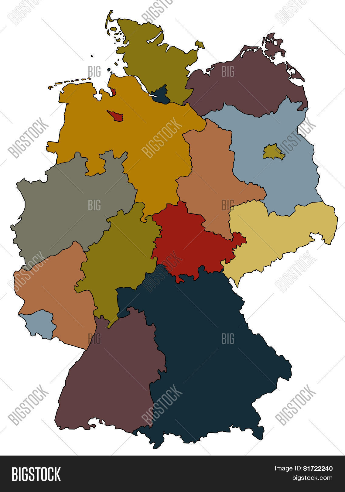 Germany Map - Vector & Photo (Free Trial) | Bigstock