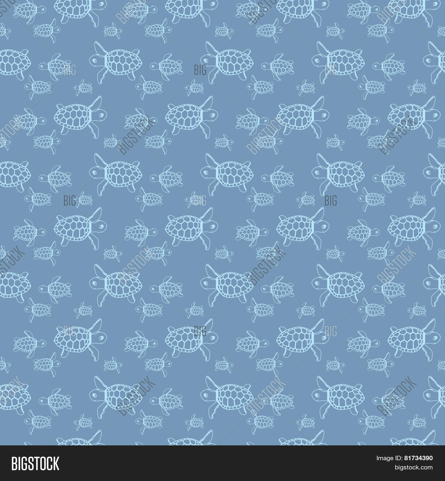 Sea Turtles Pattern Vector & Photo (Free Trial) | Bigstock