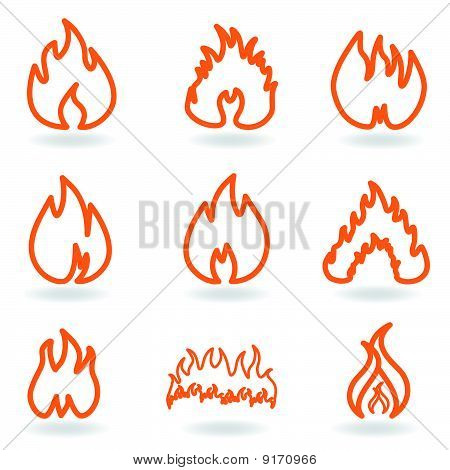 Flame Fire Symbols Vector & Photo (Free Trial) | Bigstock