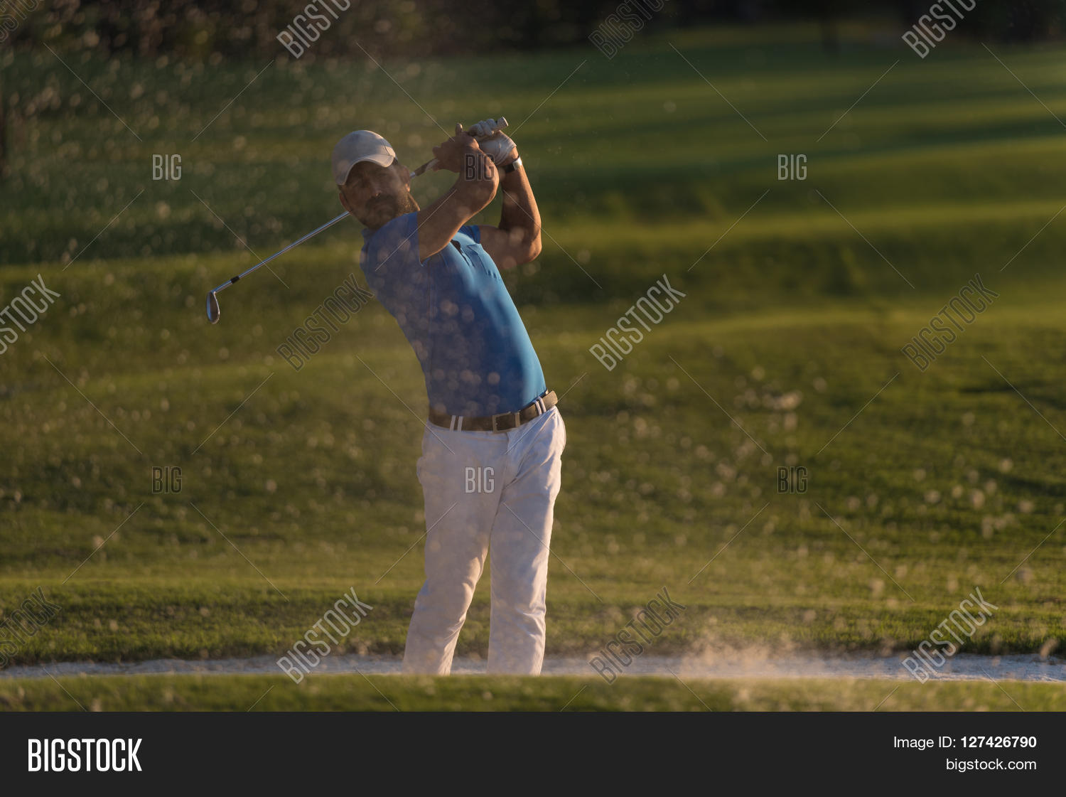 Golfer Shot Ball Sand Image & Photo (Free Trial) | Bigstock