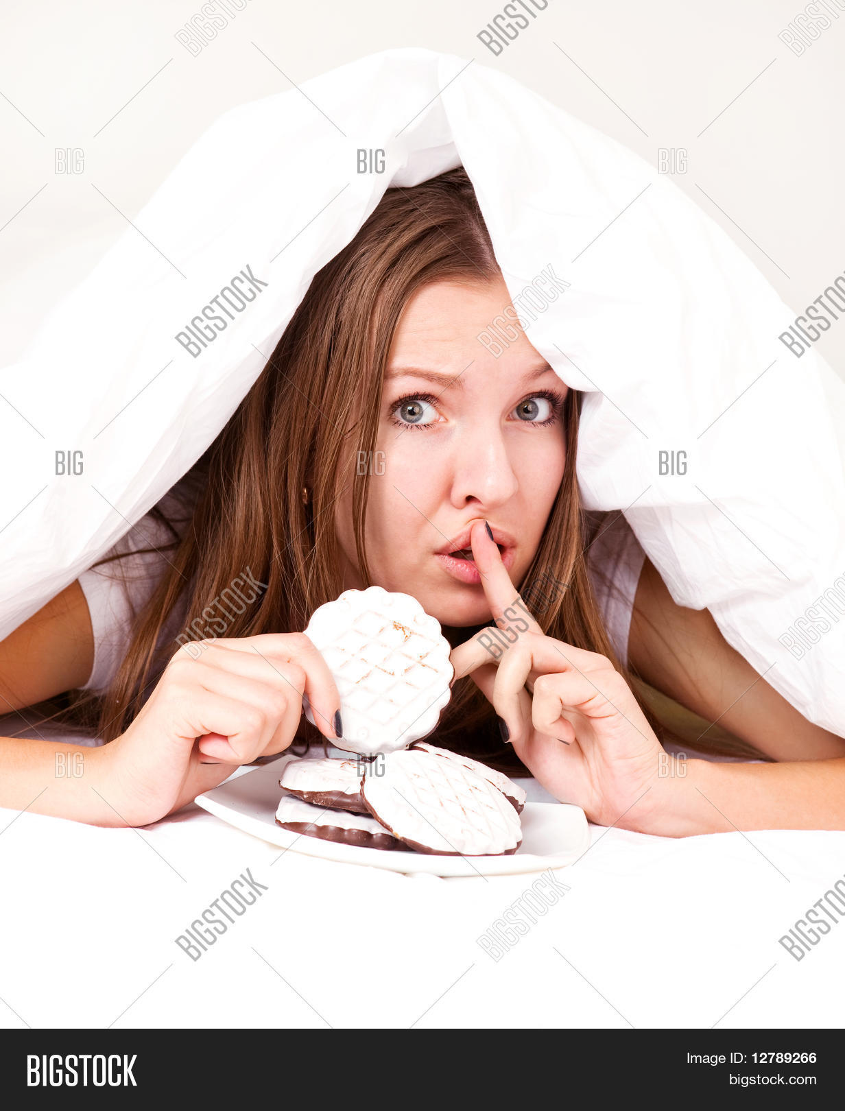 Woman Eating Cookies Image & Photo (Free Trial) | Bigstock