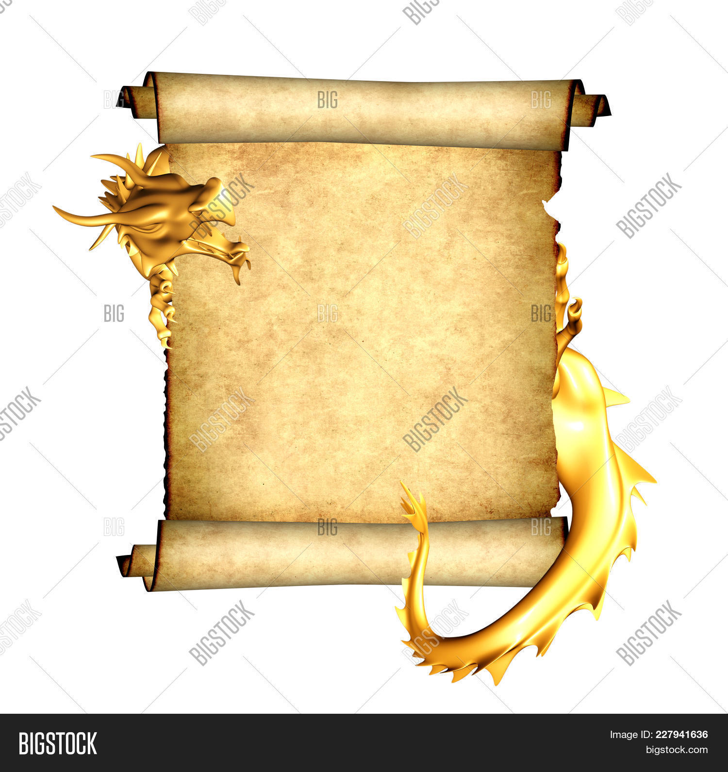 Golden Dragon Scroll Image & Photo (Free Trial) | Bigstock