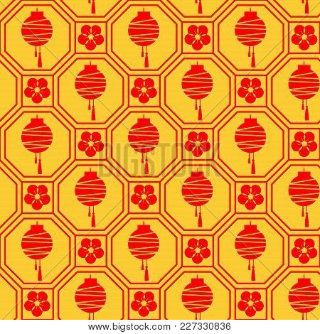 Seamless Geometric Pattern Of Asian Style. Vector Illustration - Stock ...