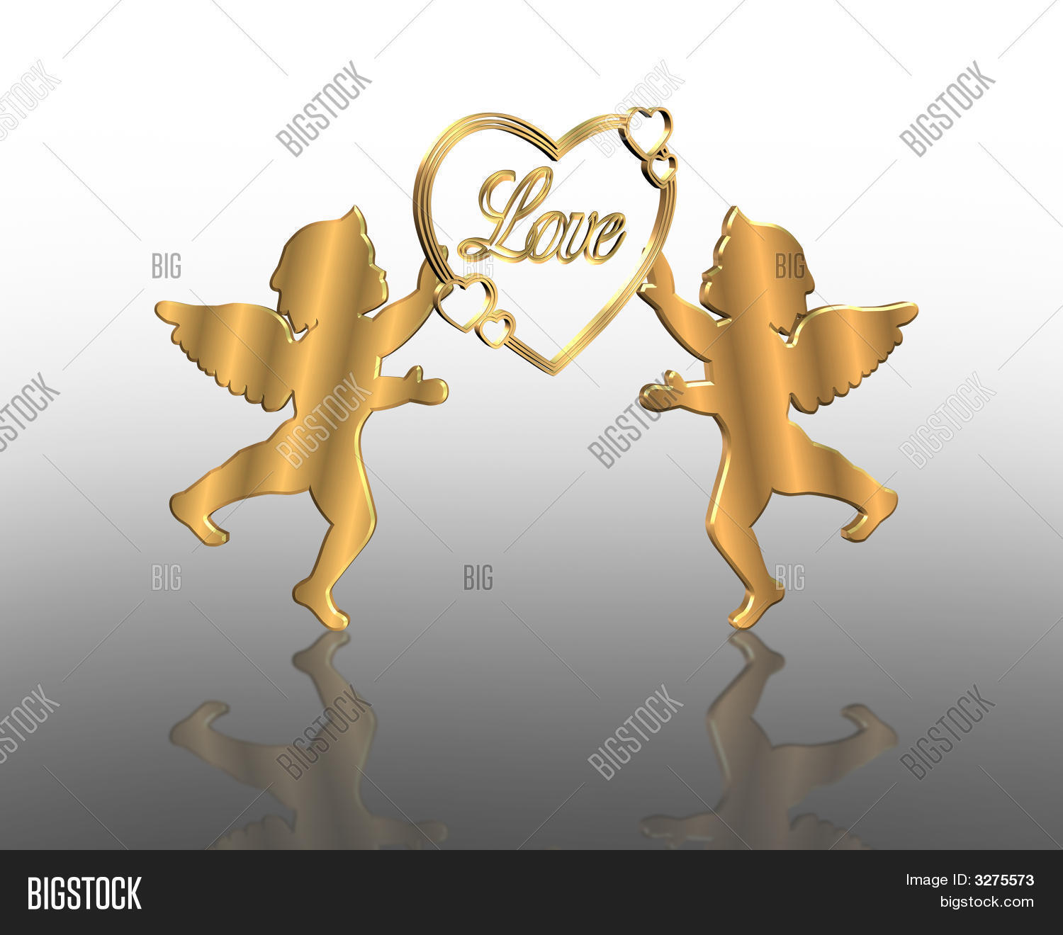 Golden Cupids 3D Image & Photo (Free Trial) | Bigstock