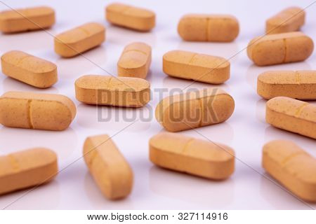 Beige Pills Isolated Image & Photo (Free Trial) | Bigstock