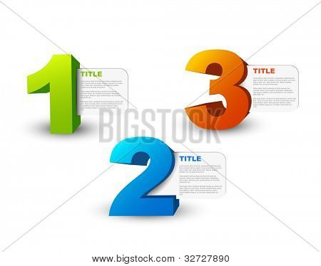 One Two Three - 3D Vector & Photo (Free Trial) | Bigstock
