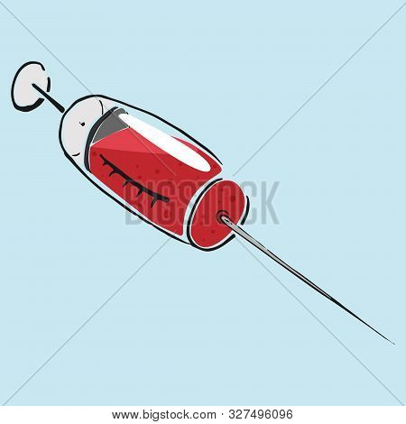 Syringe Blood Icon. Vector & Photo (Free Trial) | Bigstock
