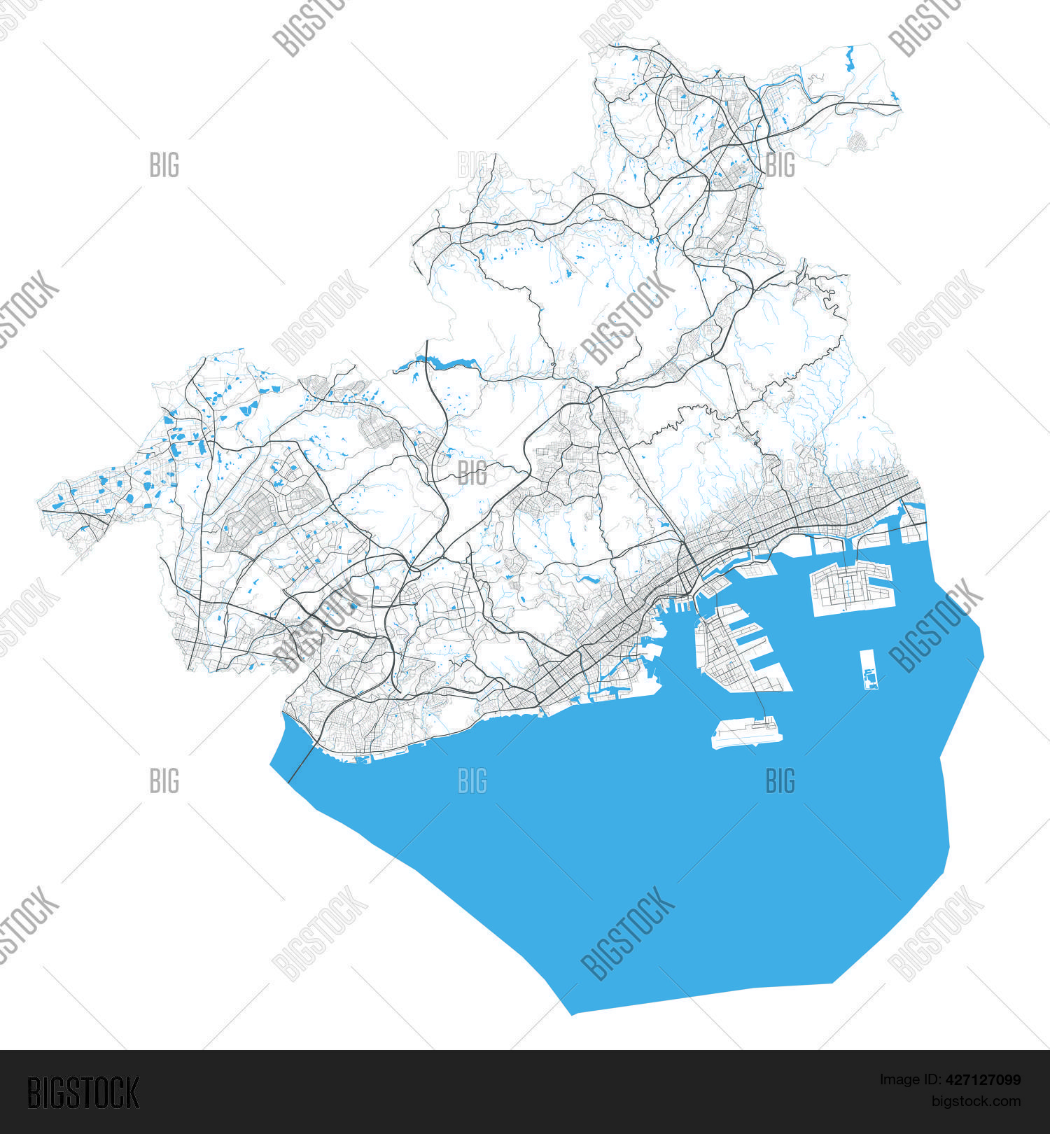 Kobe Map. Detailed Vector & Photo (Free Trial) | Bigstock