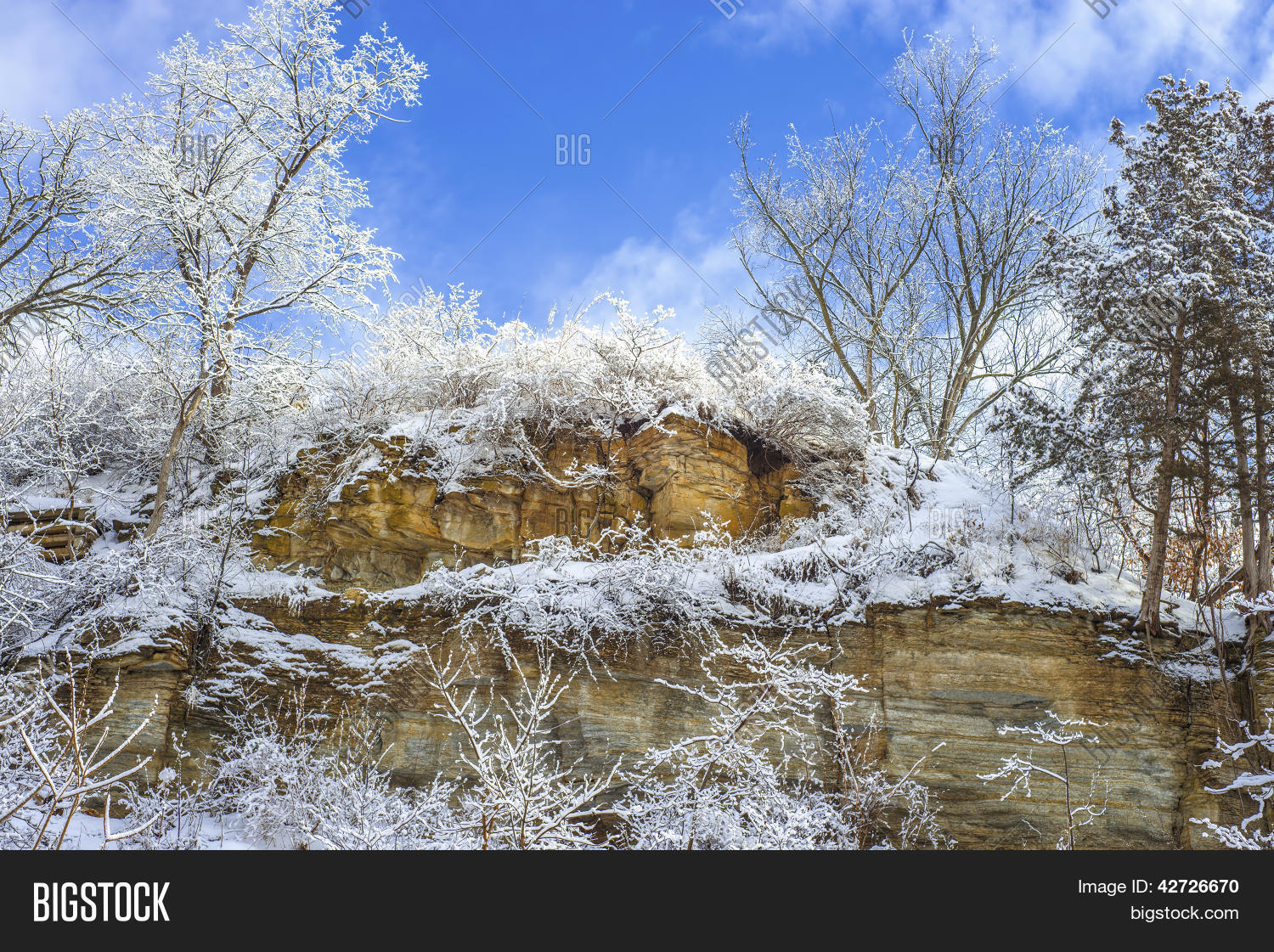 Snow Flocked Cliff Image & Photo (Free Trial) | Bigstock
