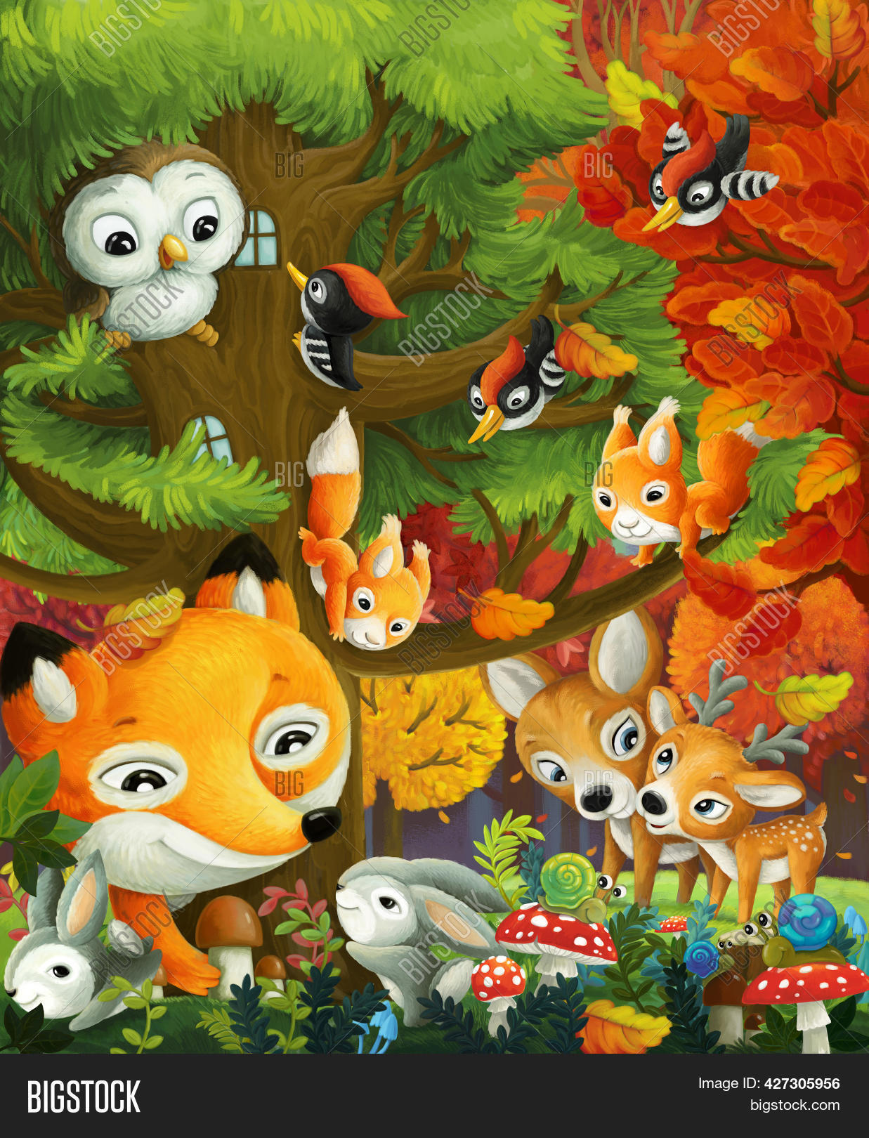 Cartoon Scene Forest Image & Photo (Free Trial) | Bigstock