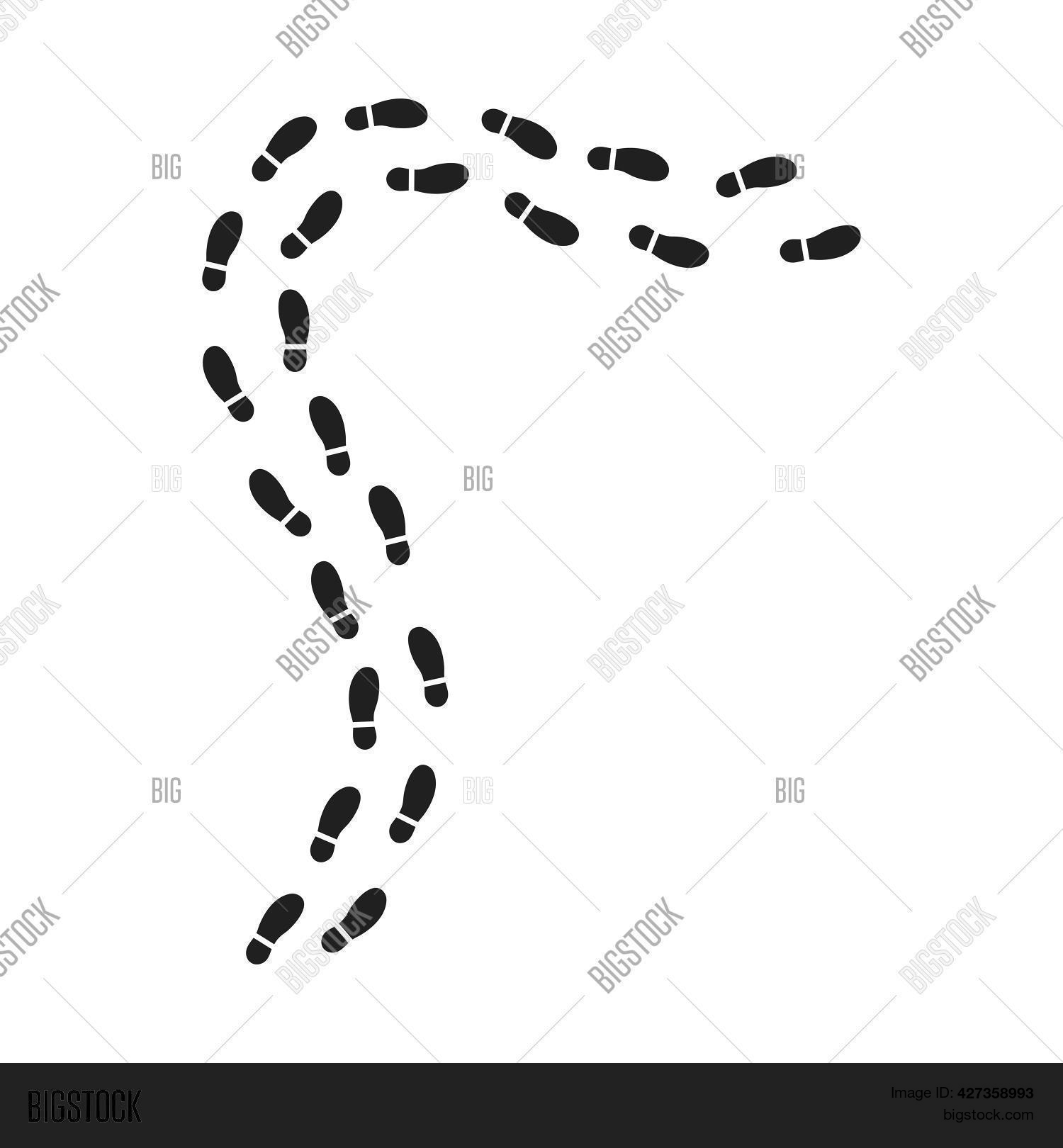 Footsteps Print Route Vector & Photo (Free Trial) | Bigstock