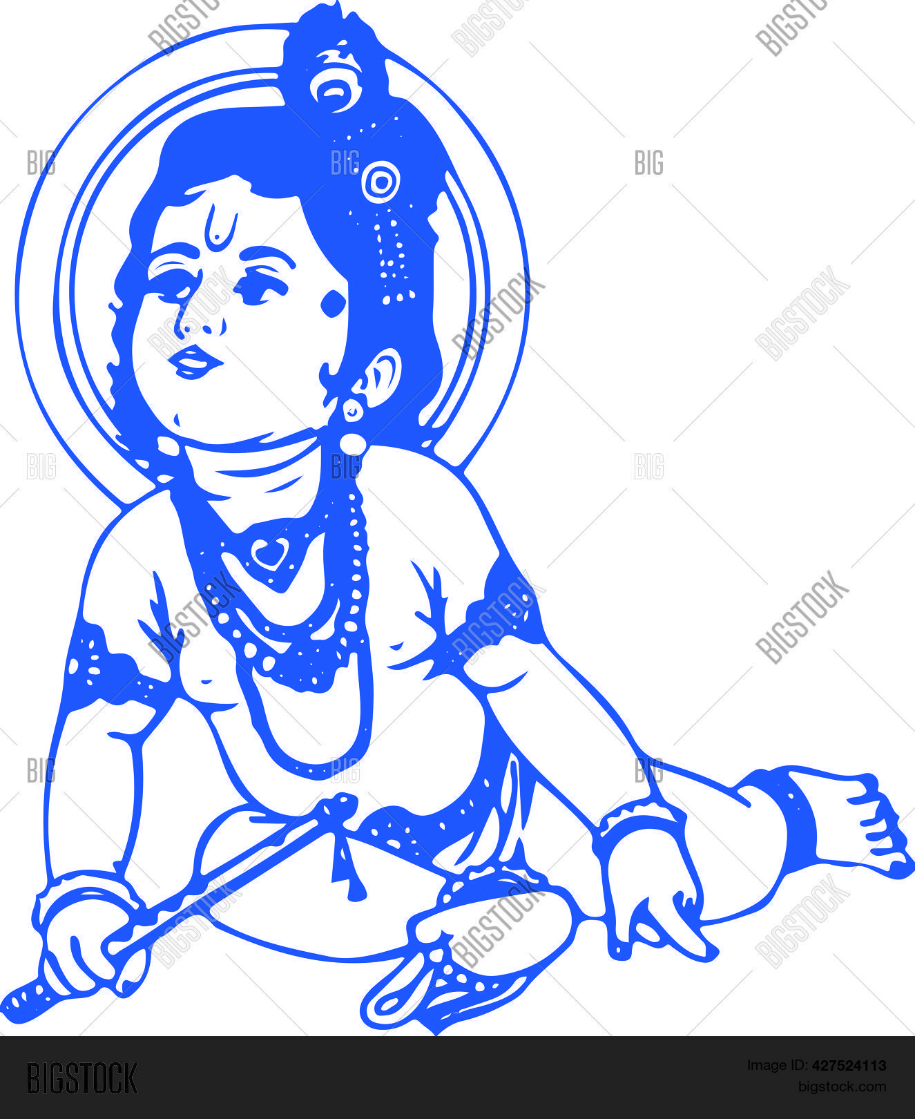 Sketch Lord Krishna Vector & Photo (Free Trial) | Bigstock