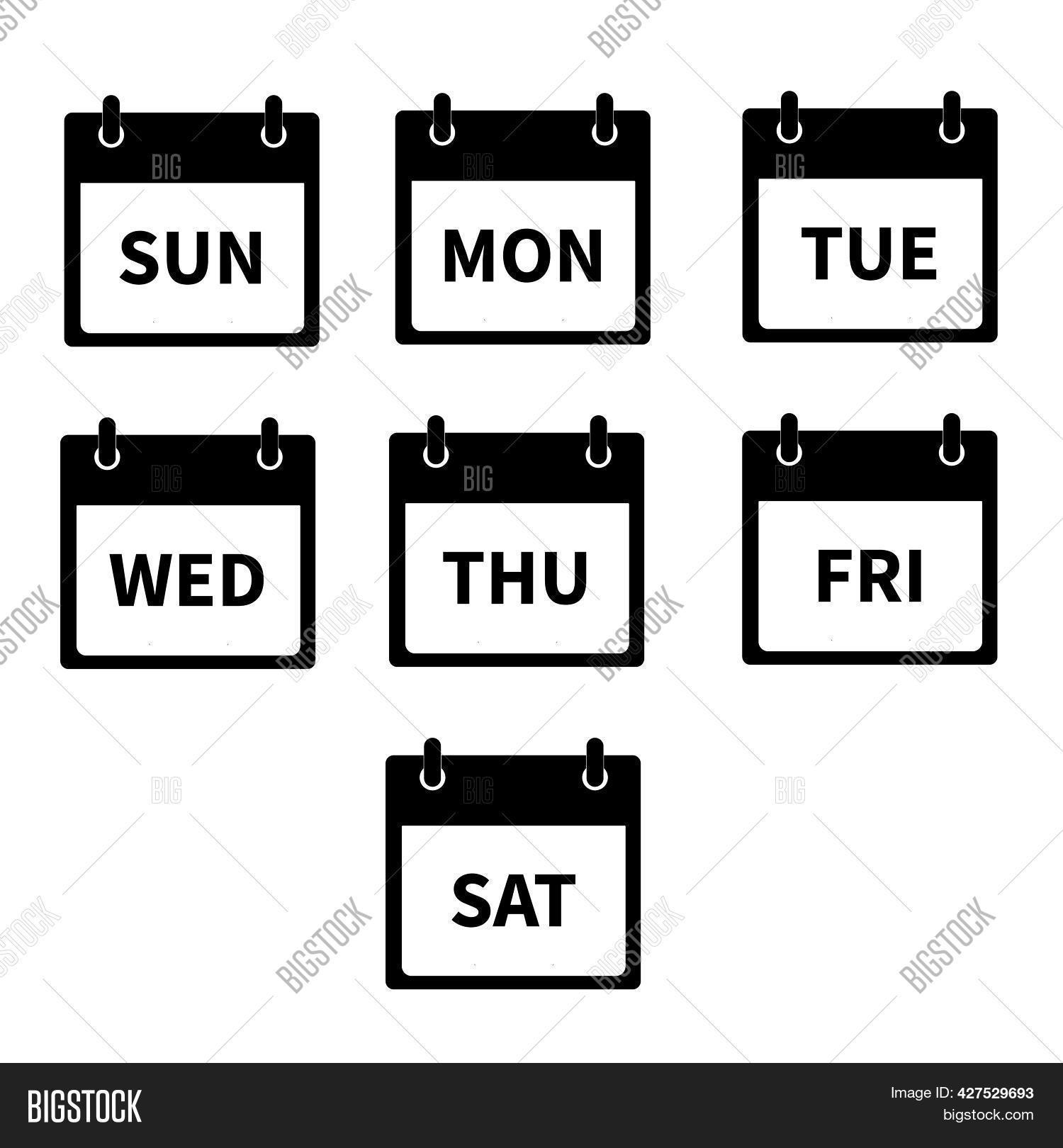 Days Week Icon On Image & Photo (Free Trial) | Bigstock