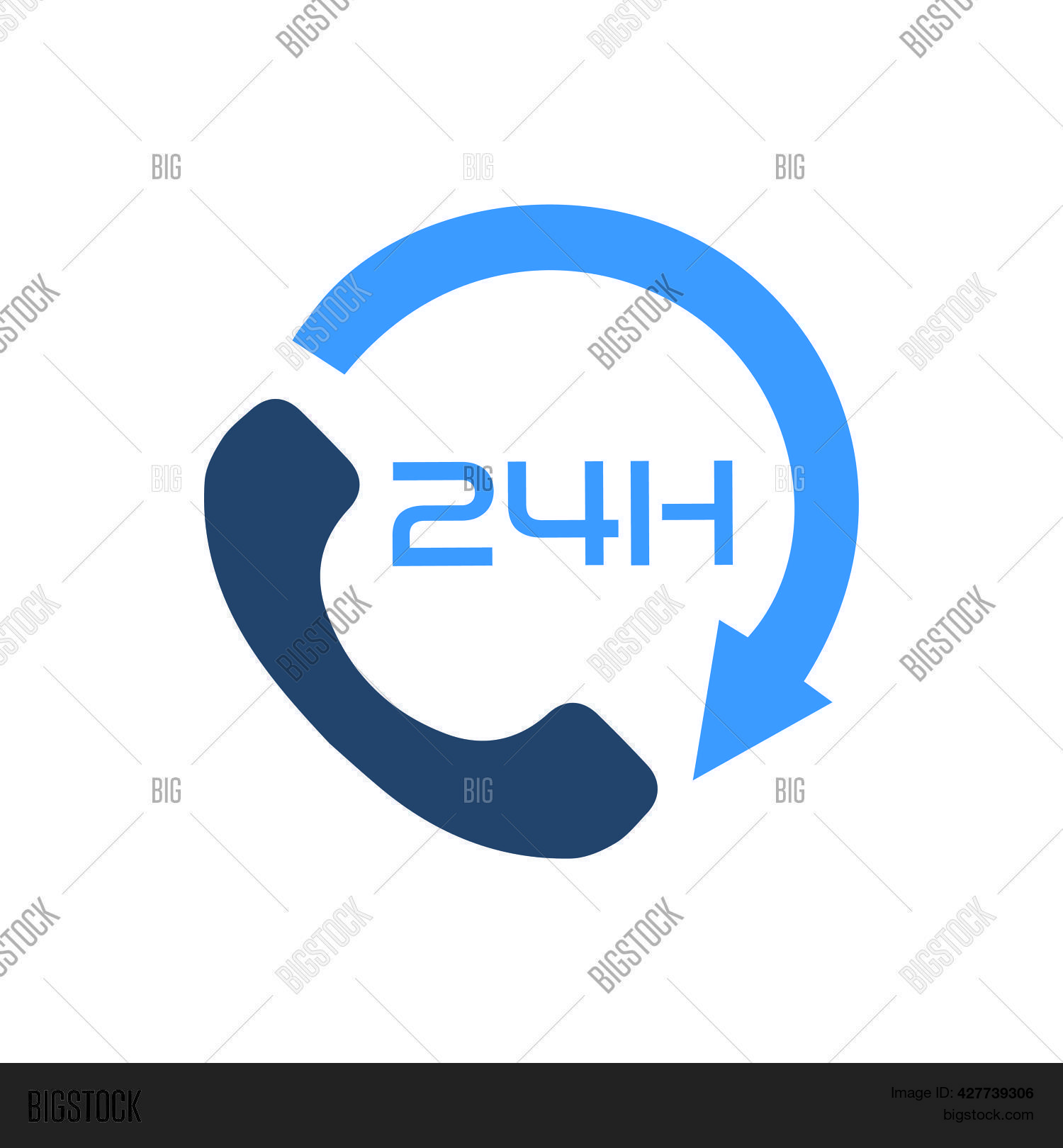 24 Hour Service Icon Vector & Photo (Free Trial) | Bigstock