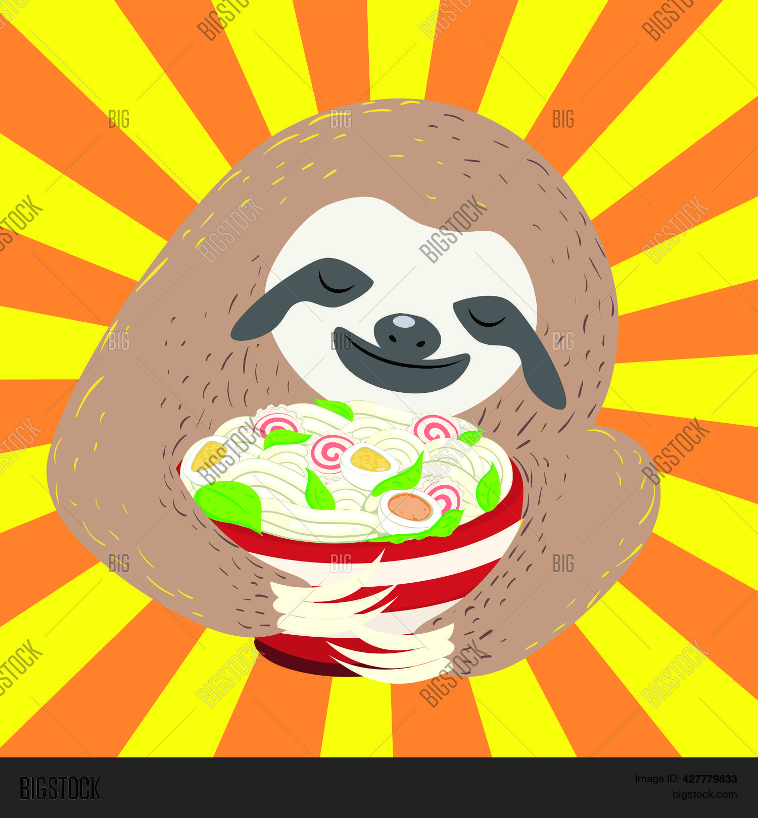 Sloth Ramen Vector & Photo (Free Trial) | Bigstock