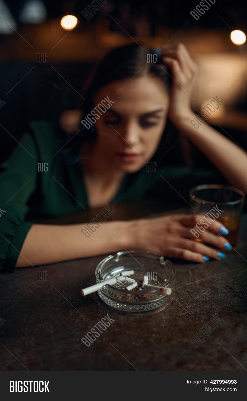 Drunk Woman Smokes Image & Photo (Free Trial) | Bigstock