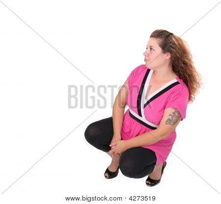 Woman Pink Squatting Image & Photo (Free Trial) | Bigstock