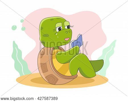 Cute Turtle Sitting Vector & Photo (Free Trial) | Bigstock