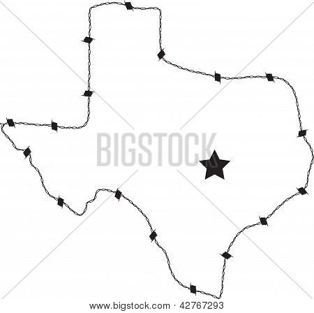 Texas Outline Barb Vector & Photo (Free Trial) | Bigstock
