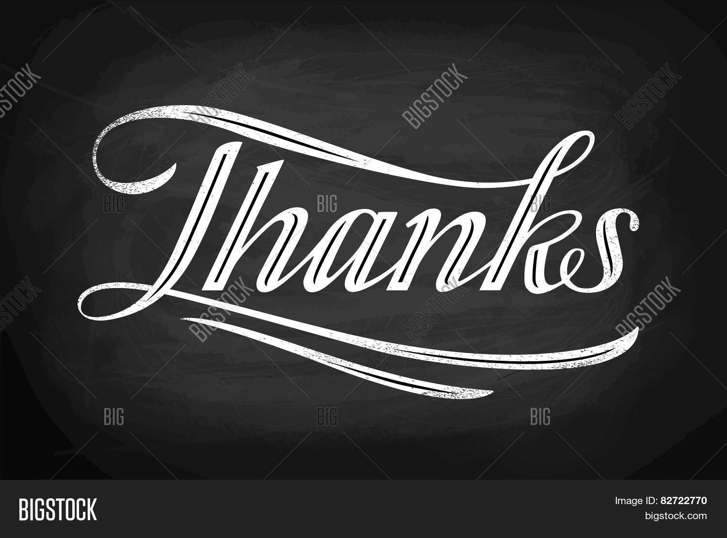 Hand Lettering Thanks Vector & Photo (Free Trial) | Bigstock