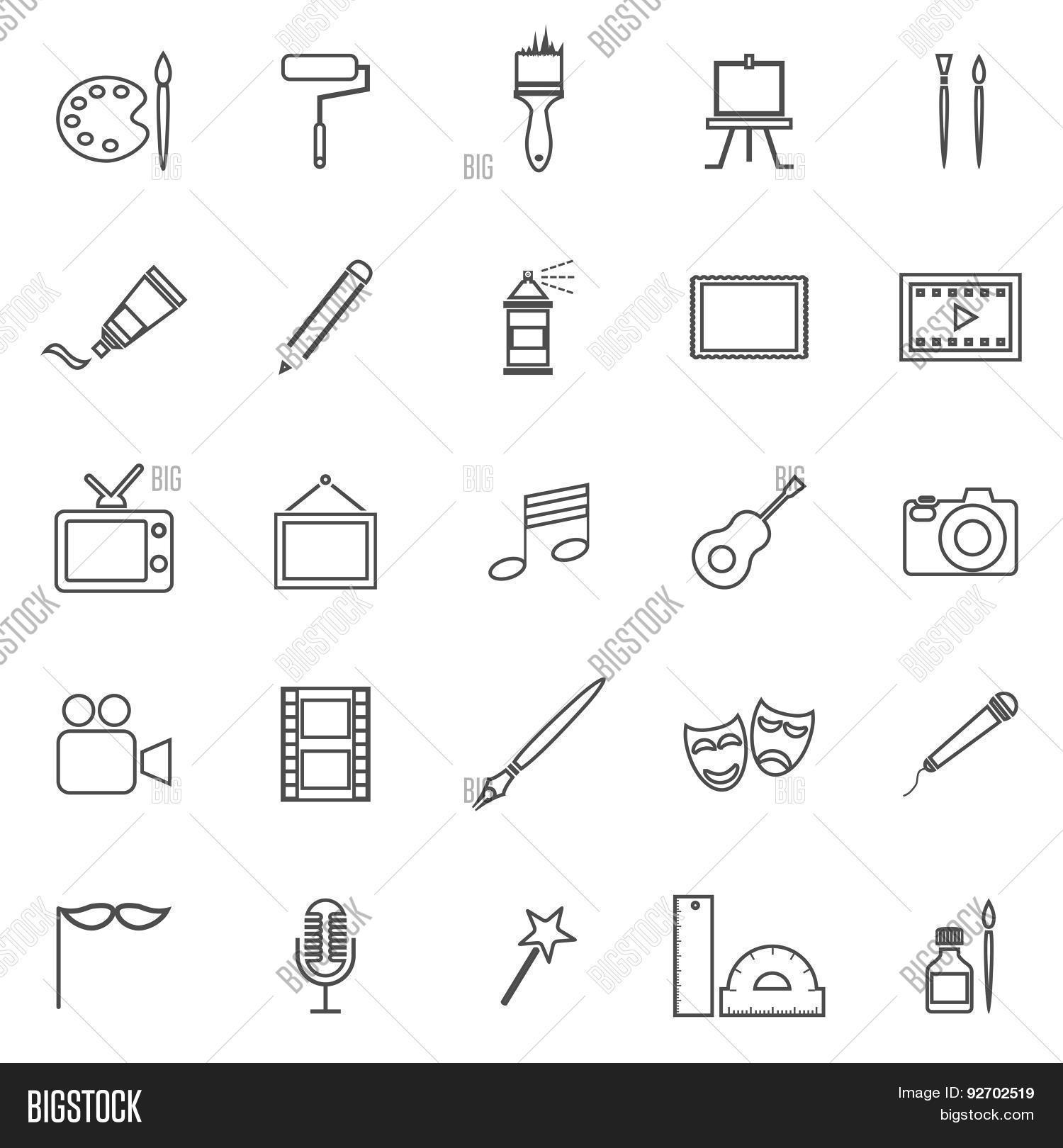 Art Line Icons On Vector & Photo (Free Trial) | Bigstock