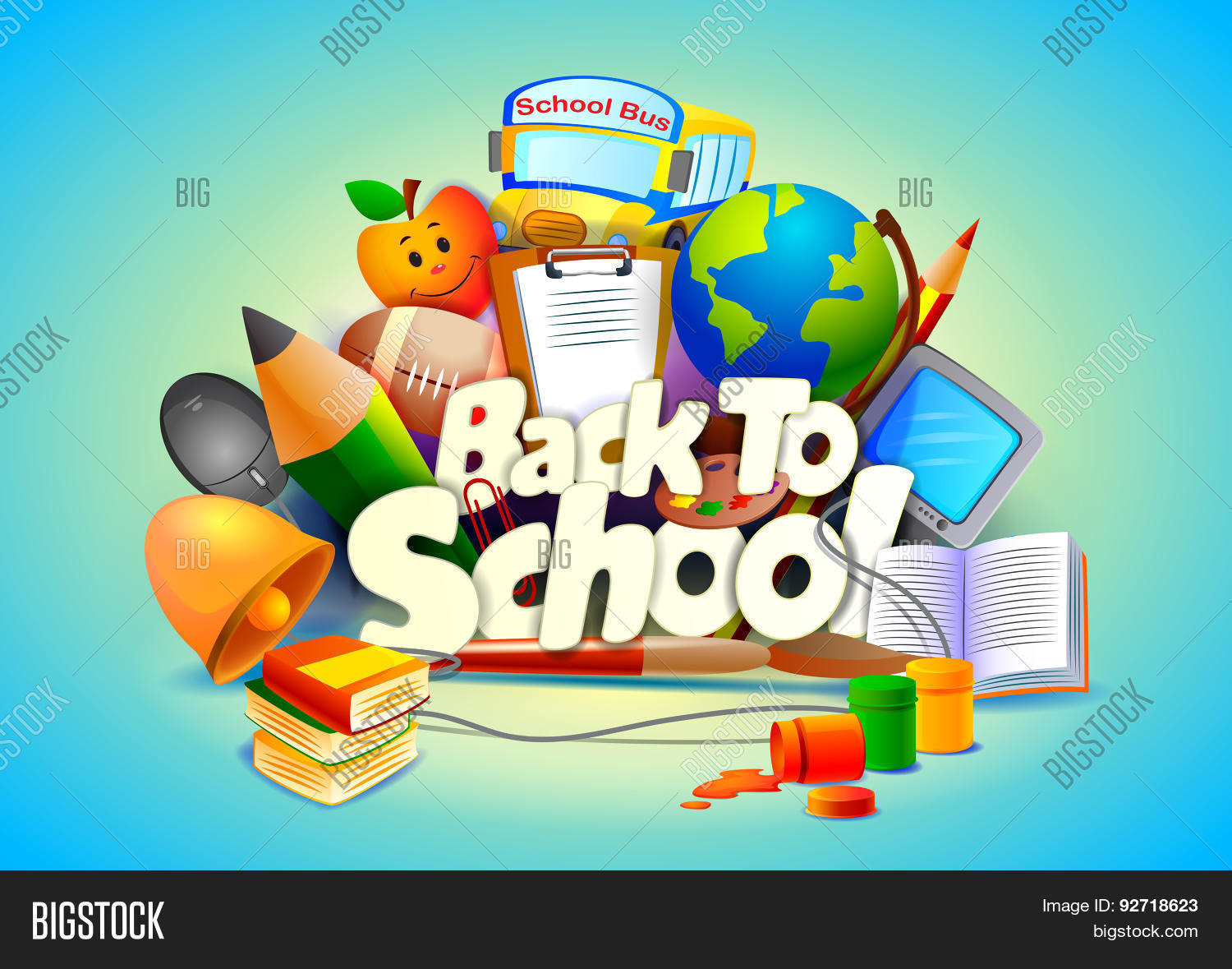 Back School Wallpaper Vector & Photo (Free Trial) | Bigstock