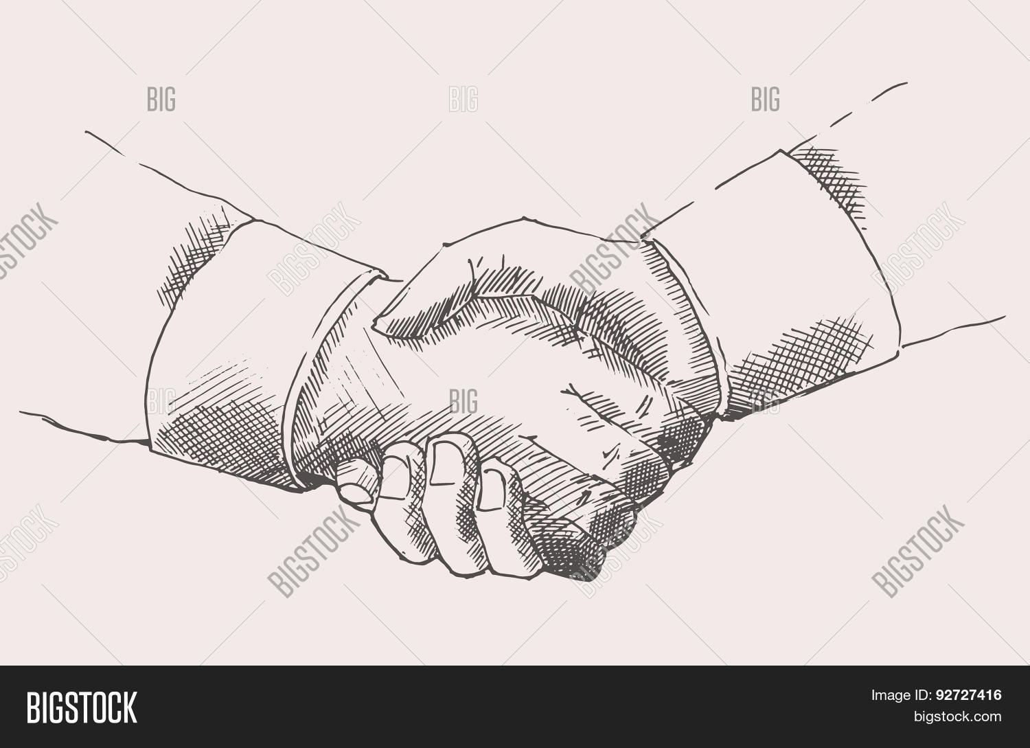 Drawing Shake Hands Vector & Photo (Free Trial) | Bigstock