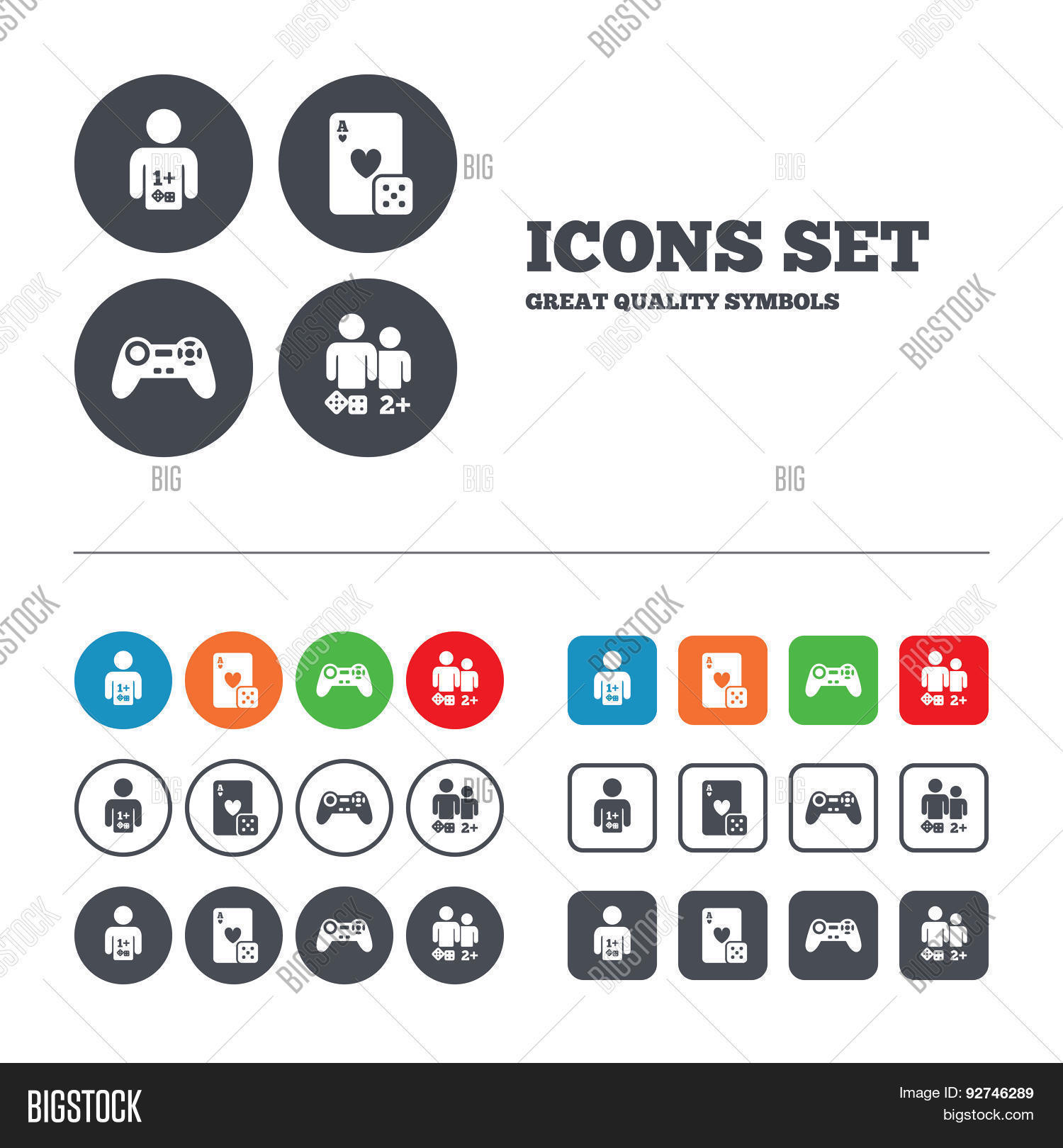 Gamer Icons. Board Vector & Photo (Free Trial) | Bigstock