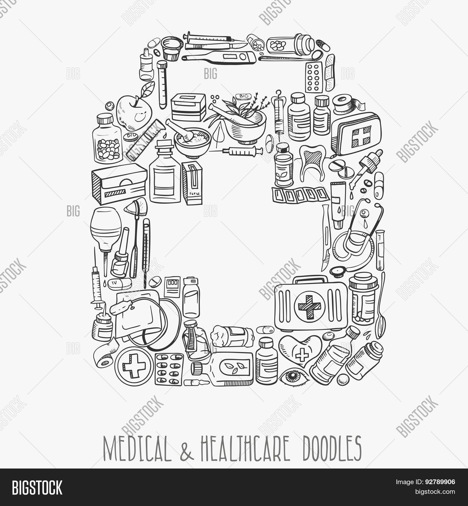 Medicine Doodle Vector & Photo (Free Trial) | Bigstock