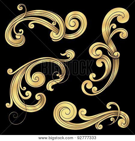 Gold Scrolls Set Vector & Photo (Free Trial) | Bigstock