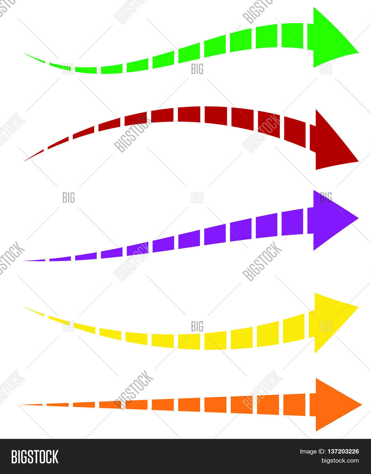Set 5 Colorful Arrow Vector & Photo (Free Trial) | Bigstock