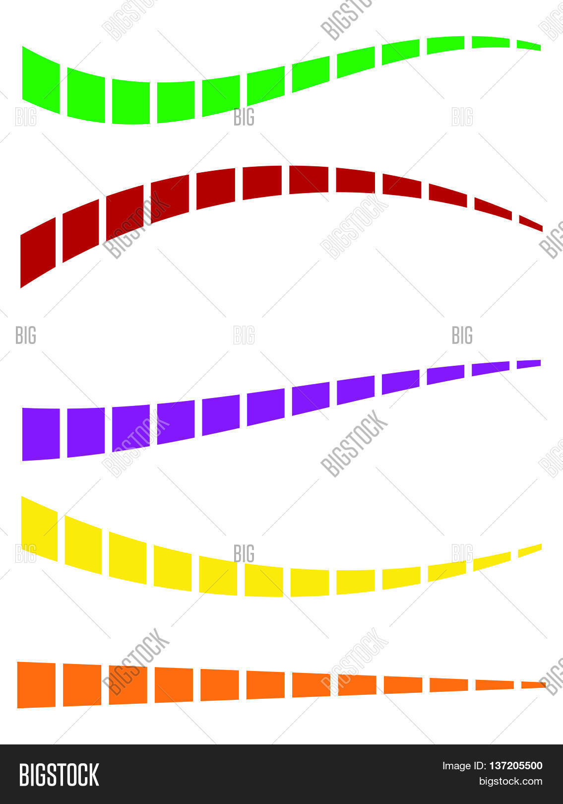 Set Colorful Dashed Vector & Photo (Free Trial) | Bigstock