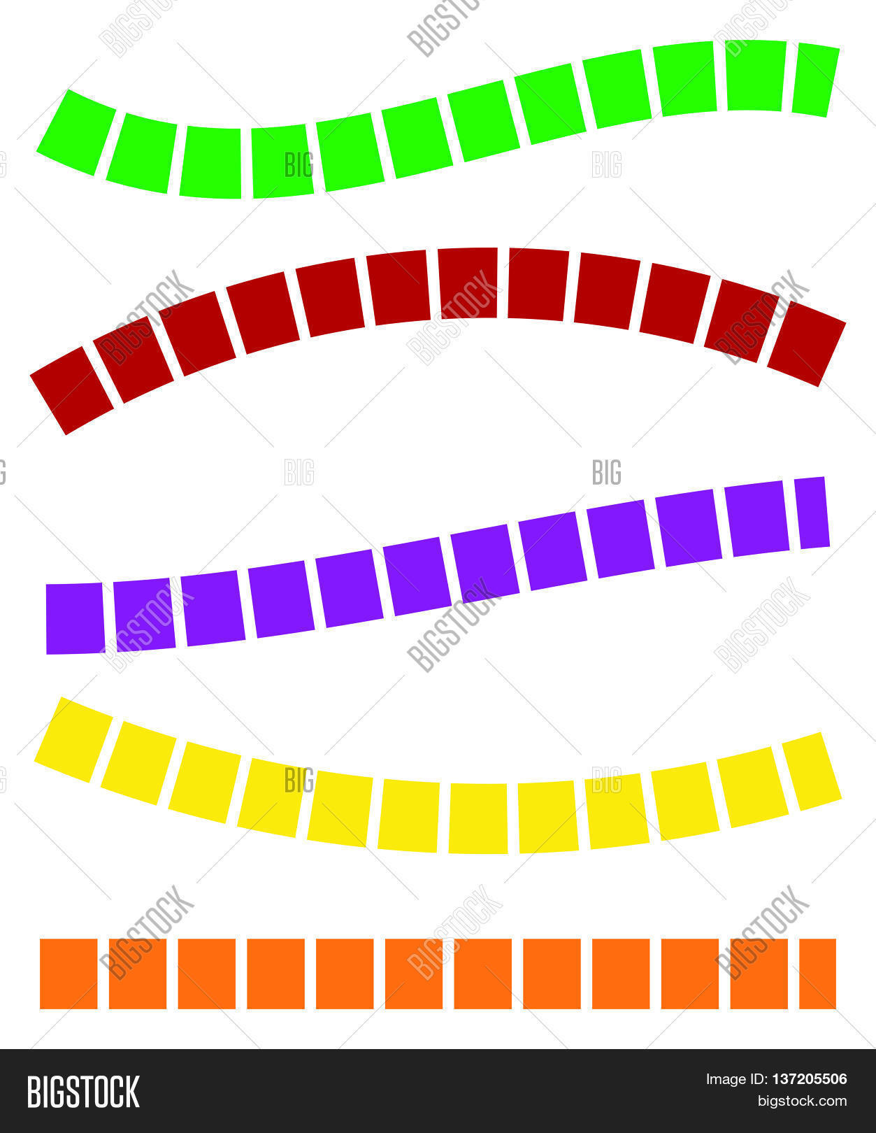 Set Colorful Dashed Vector & Photo (Free Trial) | Bigstock