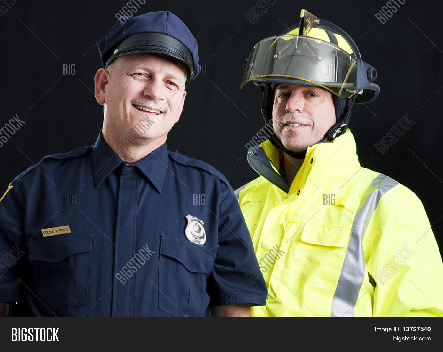 Policeman Fireman Both Image & Photo (Free Trial) | Bigstock