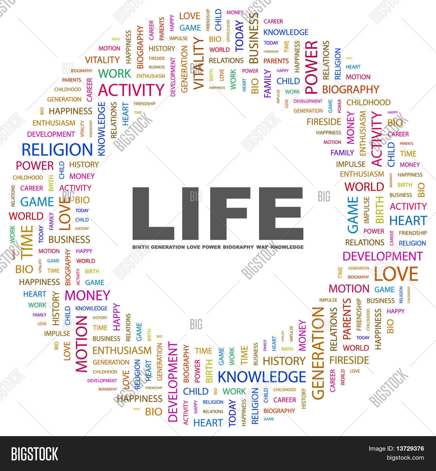 LIFE. Word Collage On Vector & Photo (Free Trial) | Bigstock