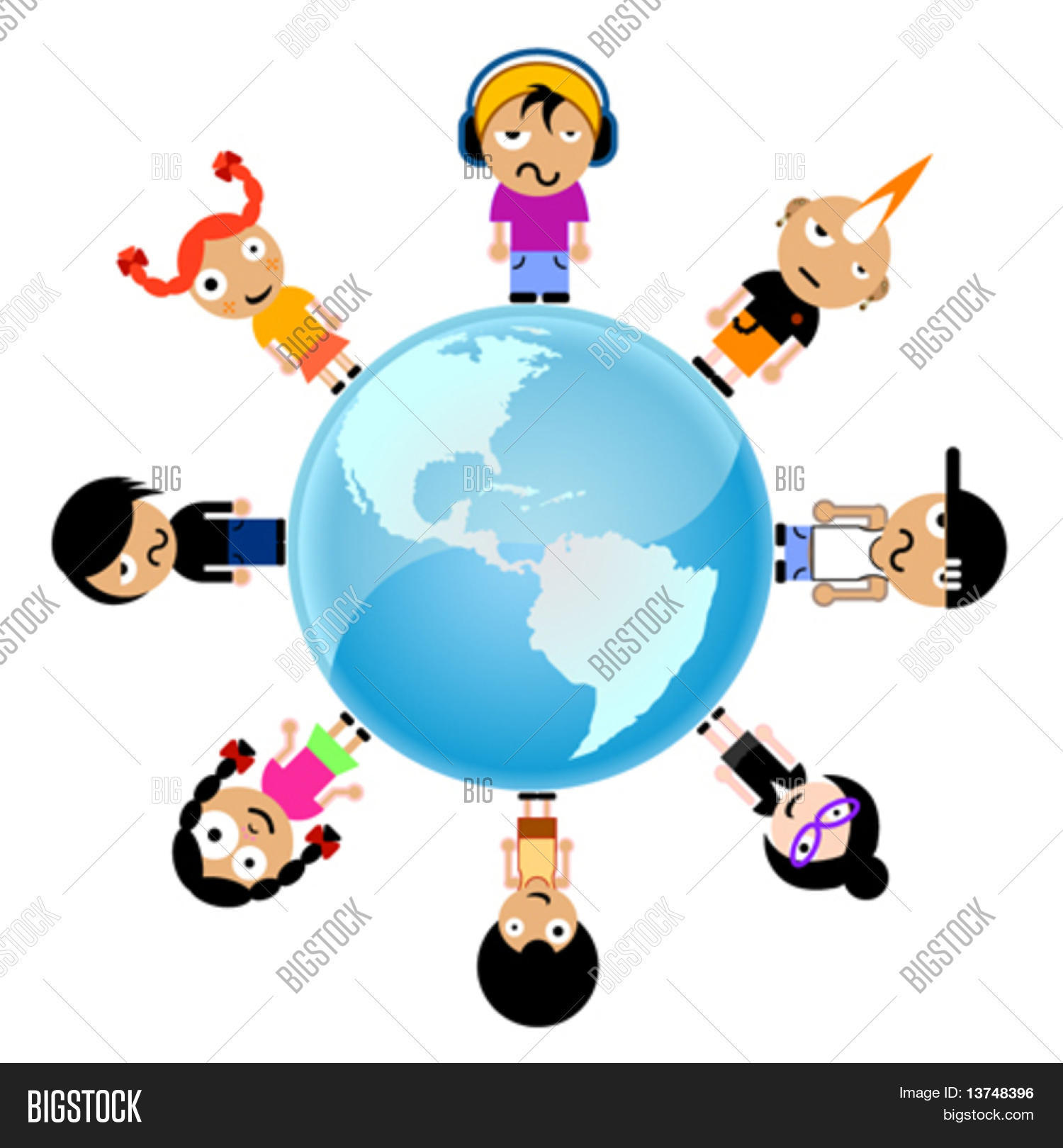 Cartoon Kids Around Vector & Photo (Free Trial) | Bigstock