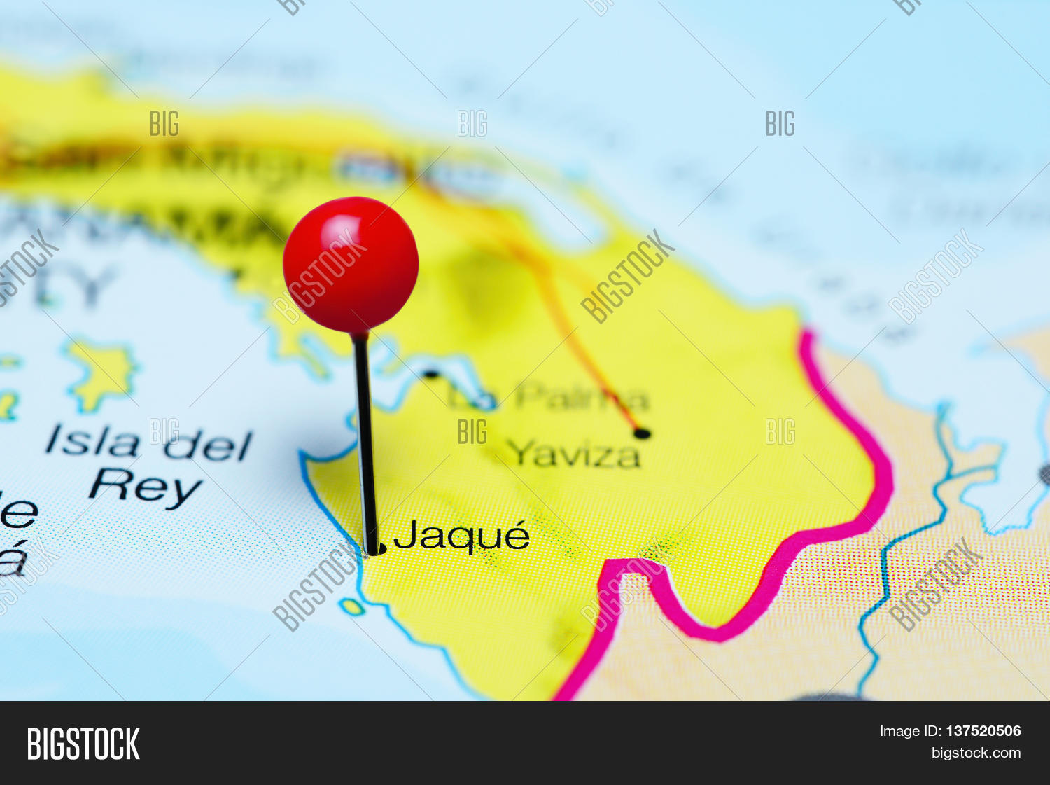 Jaque Pinned On Map Image & Photo (Free Trial) | Bigstock