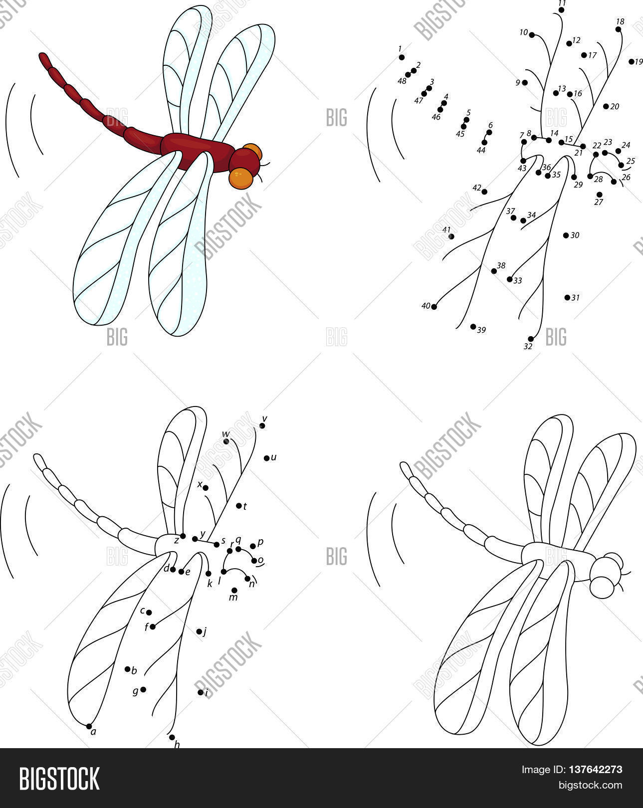 Cartoon Red Dragonfly Vector & Photo (Free Trial) | Bigstock