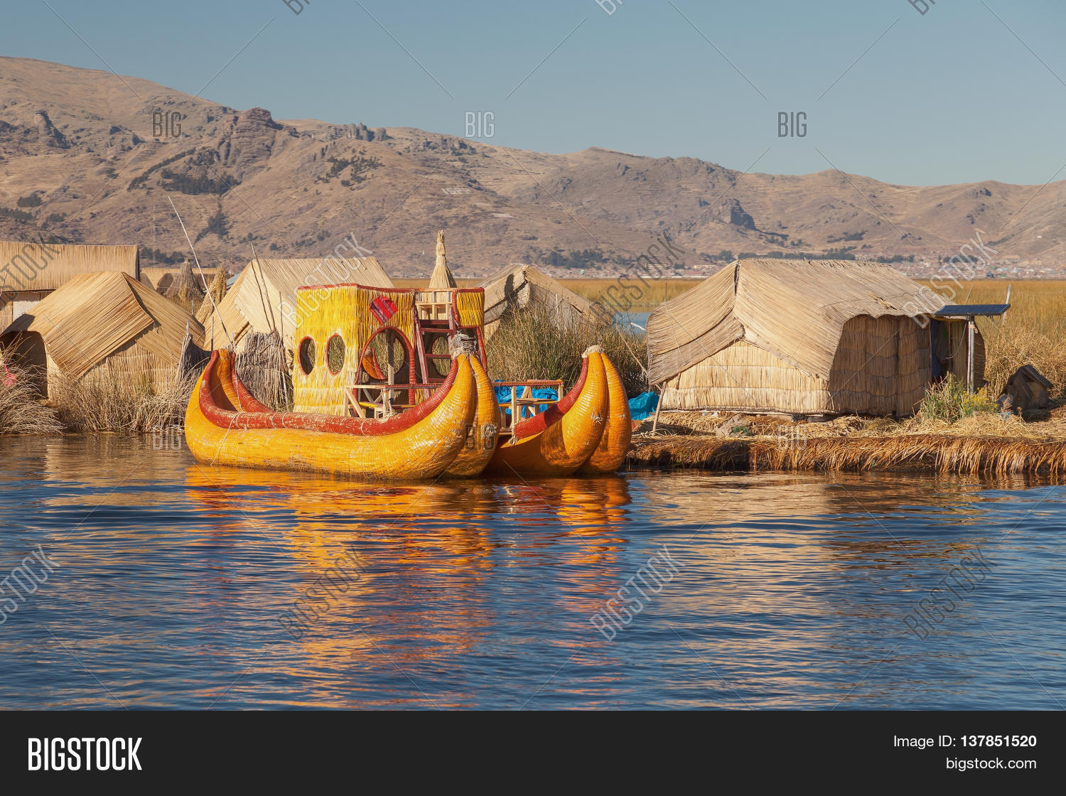 Reed Boat On Island Image & Photo (Free Trial) | Bigstock