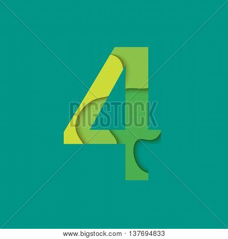 Number Four Design Vector & Photo (Free Trial) | Bigstock
