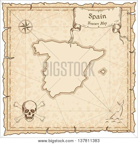 Spain Old Pirate Map Vector & Photo (Free Trial) | Bigstock