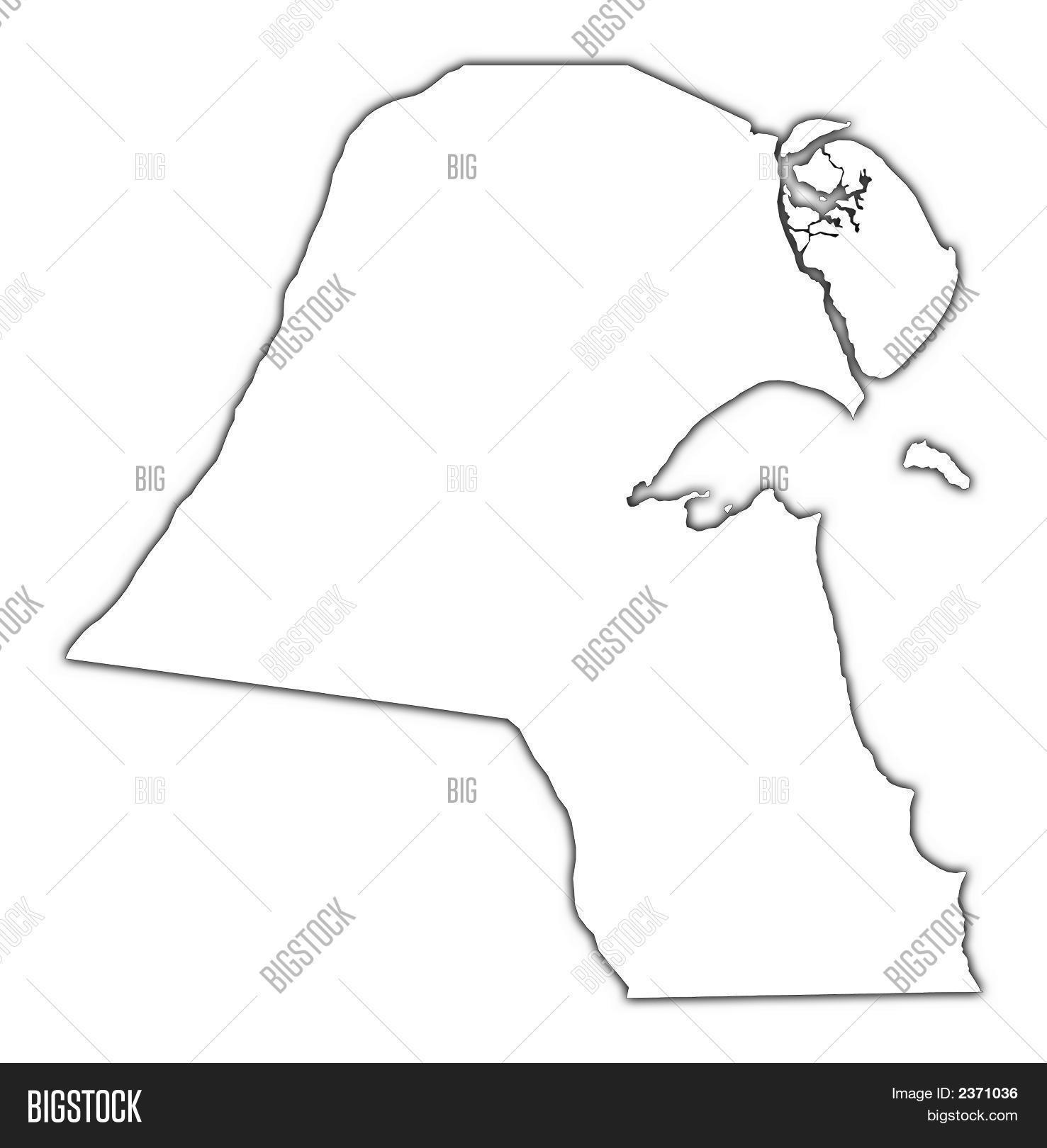 Kuwait Outline Map Image & Photo (Free Trial) | Bigstock