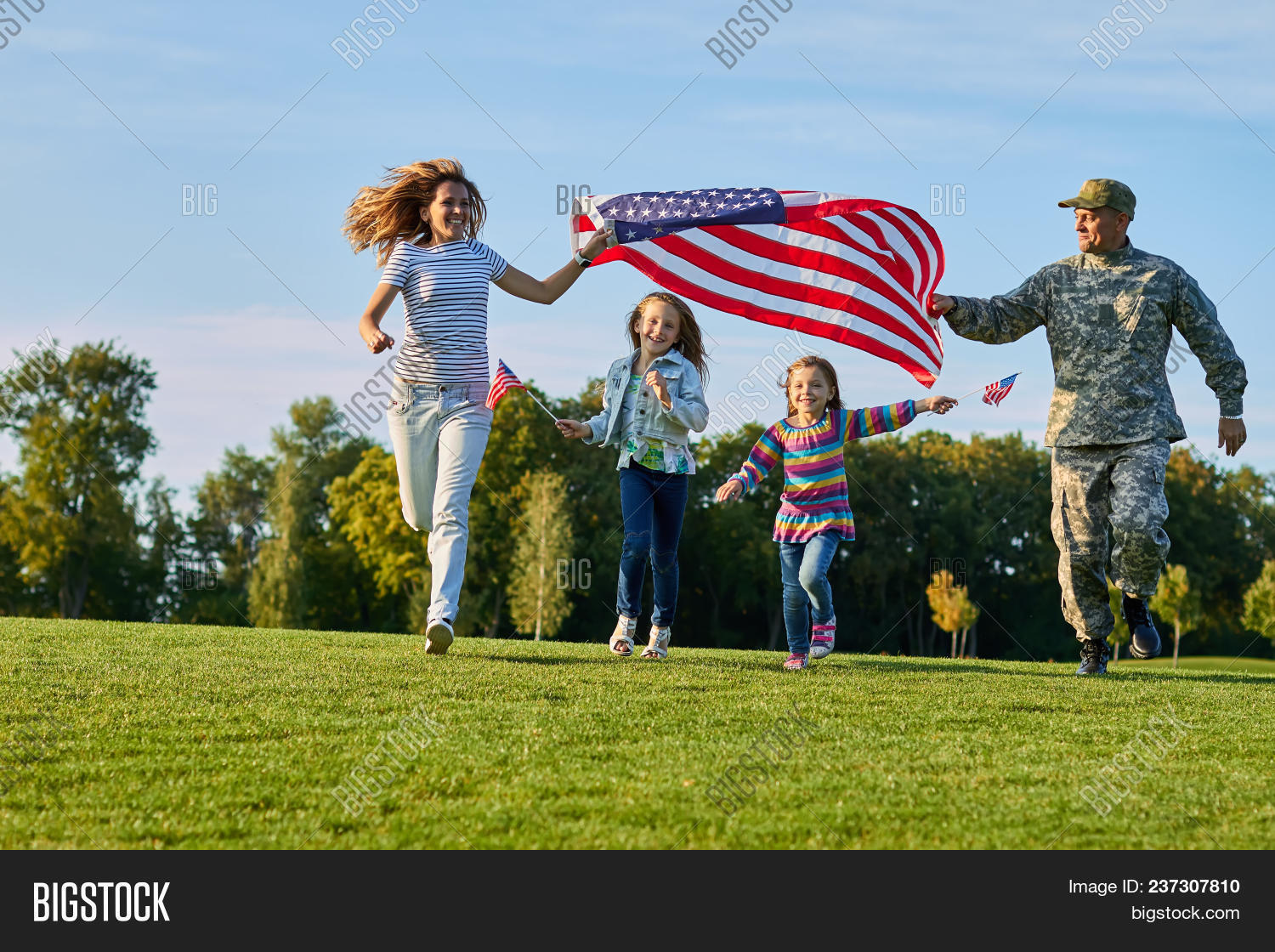 Shot Patriotic Family Image & Photo (Free Trial) | Bigstock