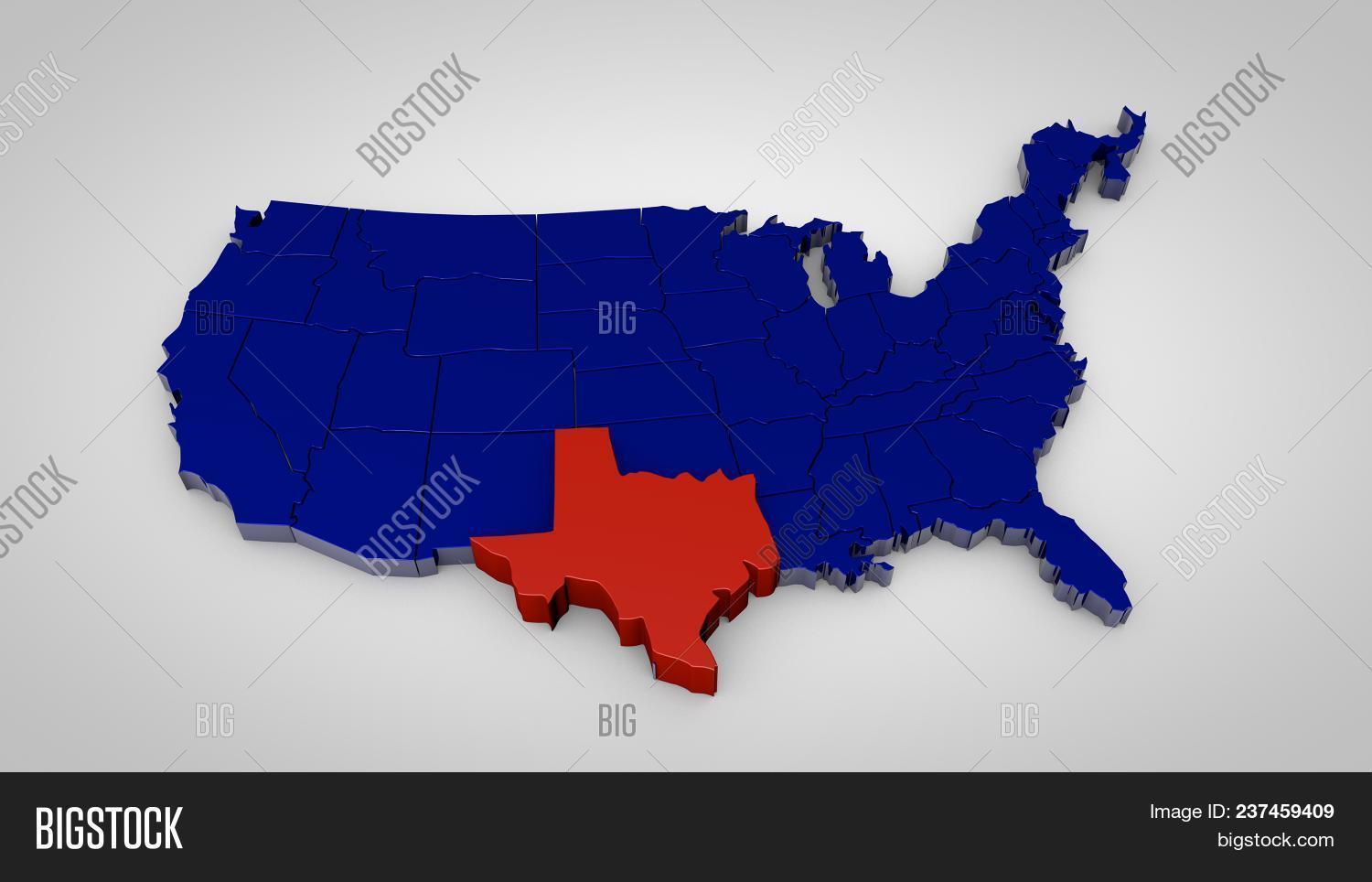 Usa Map Texas Map Image & Photo (Free Trial) | Bigstock