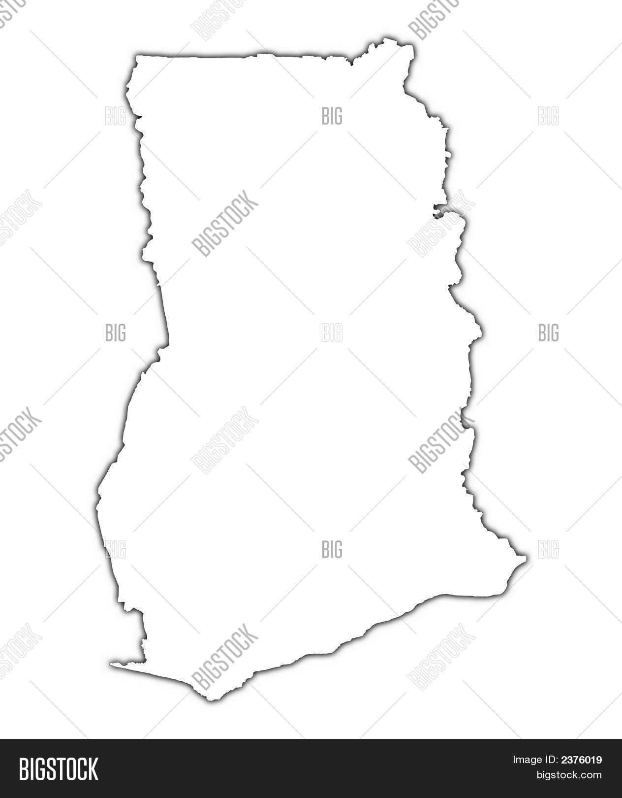 Ghana Outline Map Image & Photo (Free Trial) | Bigstock
